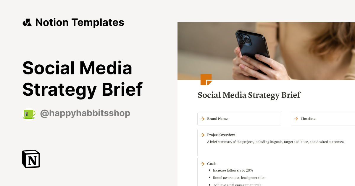 Social Media Strategy Brief Template by Happy Habbits | Notion Marketplace
