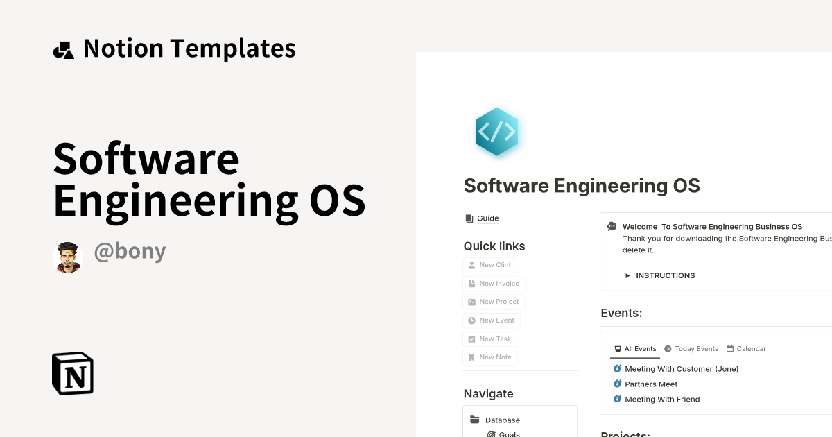 Software Engineering OS Template | Notion Marketplace