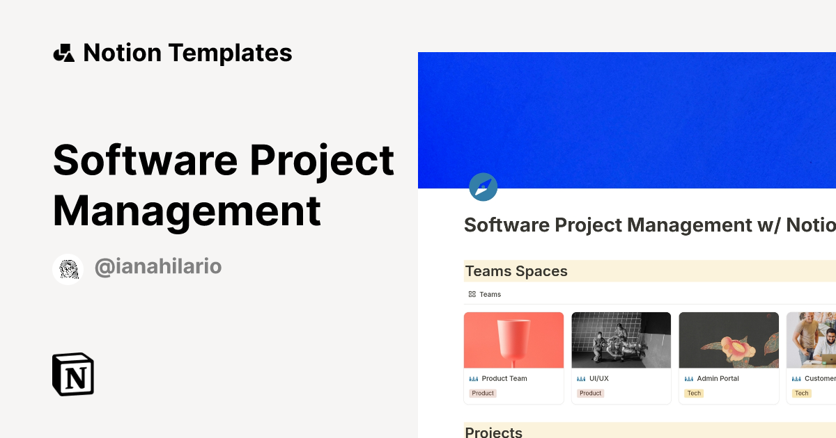 Software Project Management Template by Iana Hilario | Notion Marketplace