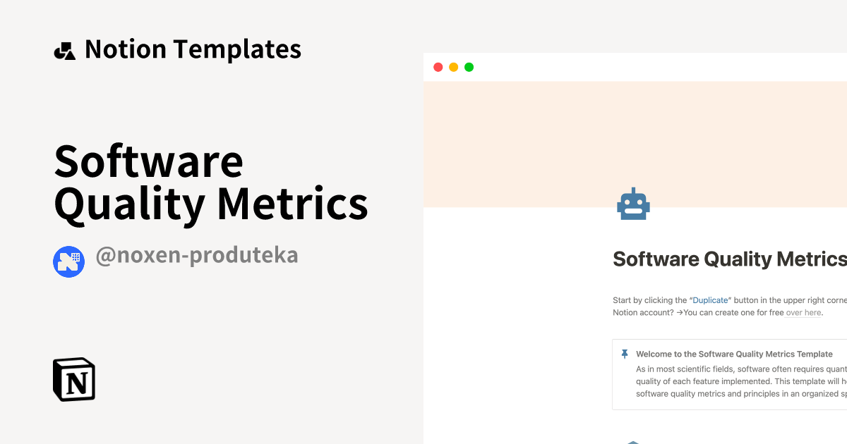 Software Quality Metrics Template | Notion Marketplace