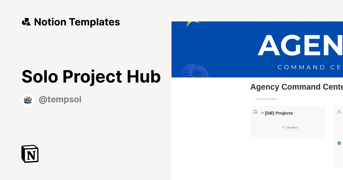 Solo Project Hub Template | Notion Marketplace