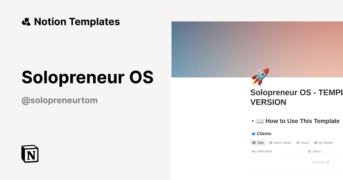 Solopreneur OS Template | Notion Marketplace