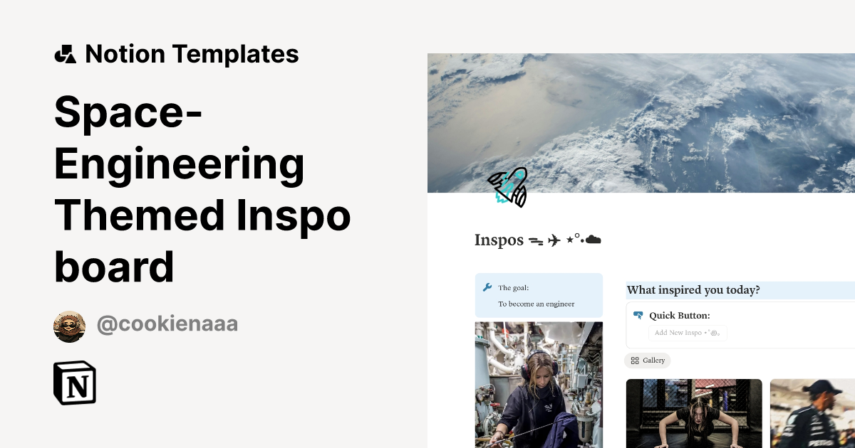Space-Engineering Themed Inspo board Template | Notion Marketplace
