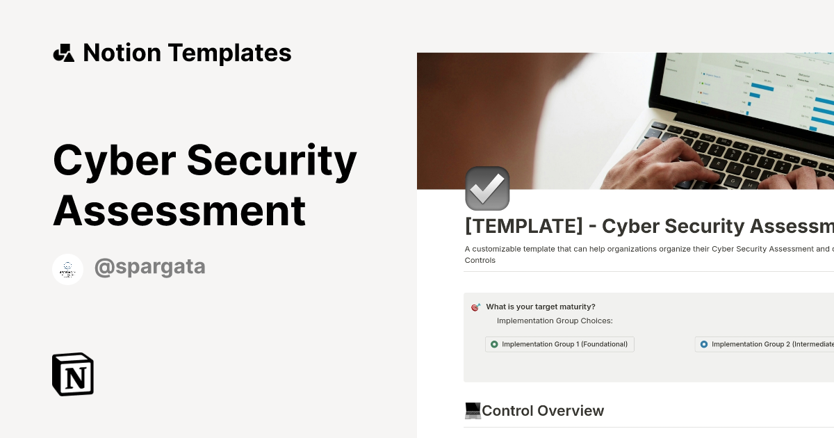 Cyber Security Assessment Template by SPARGATA | Notion Marketplace