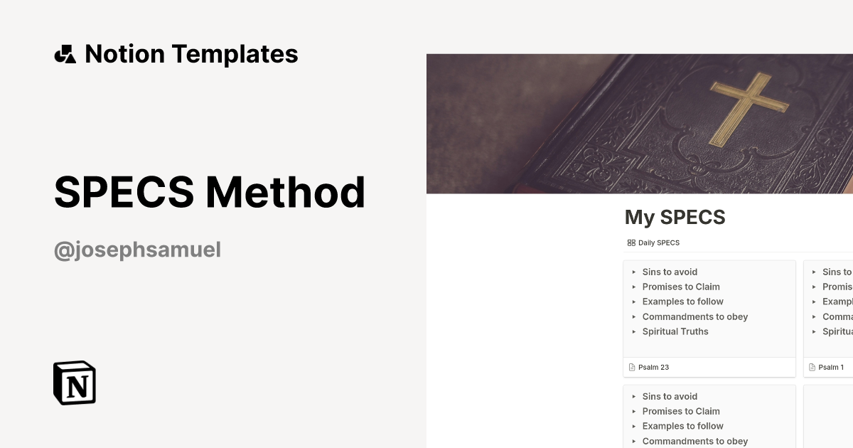SPECS Method Template | Notion Marketplace