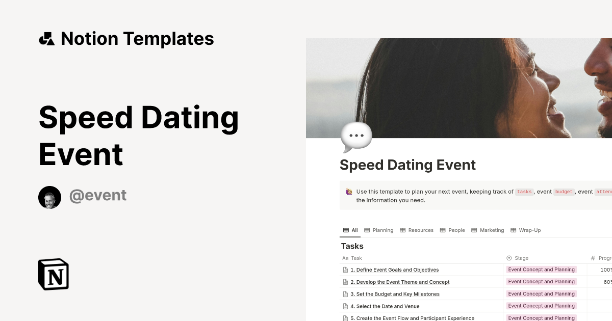 Speed Dating Event Template | Notion Marketplace