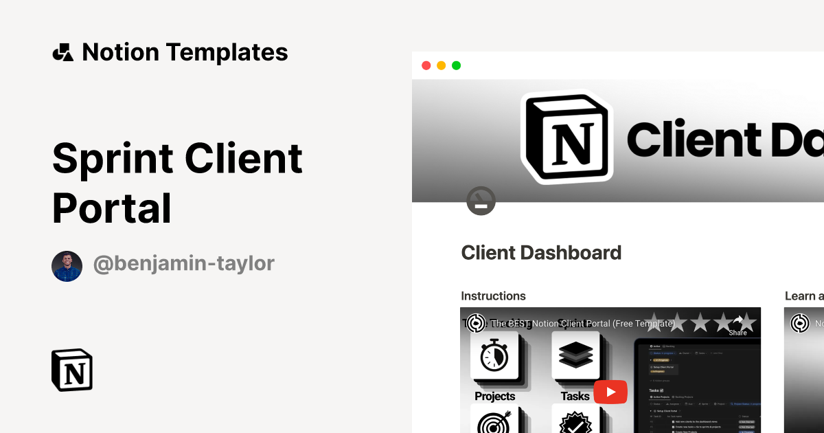 Sprint Client Portal Template | Notion Marketplace