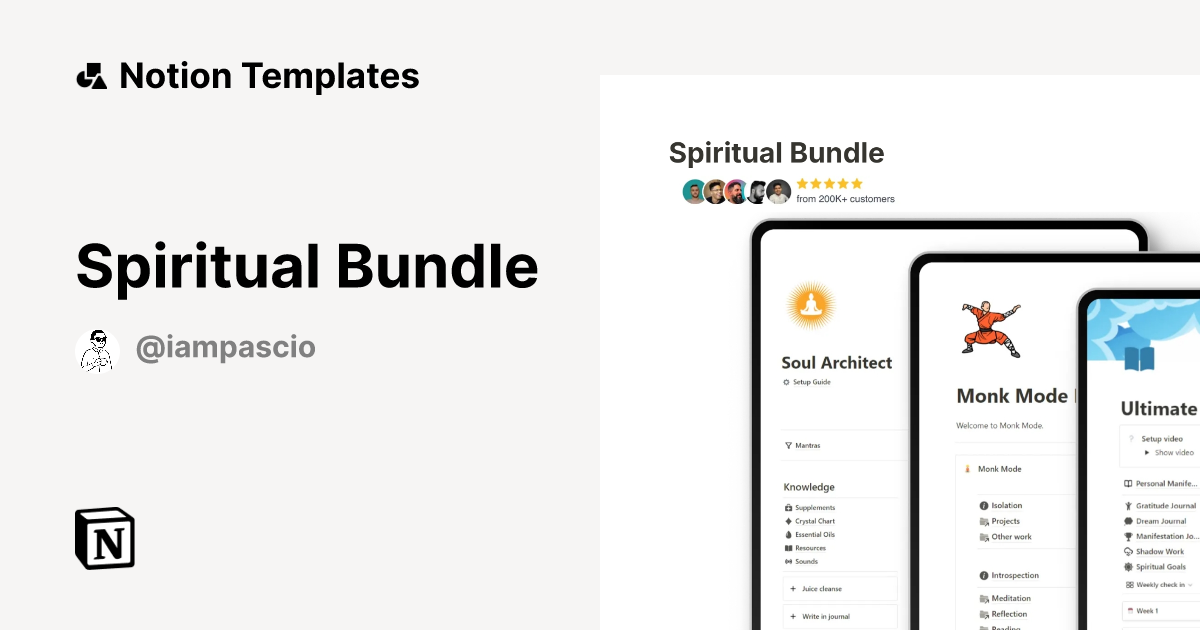 Spiritual Bundle Template by Pascio | Notion Marketplace
