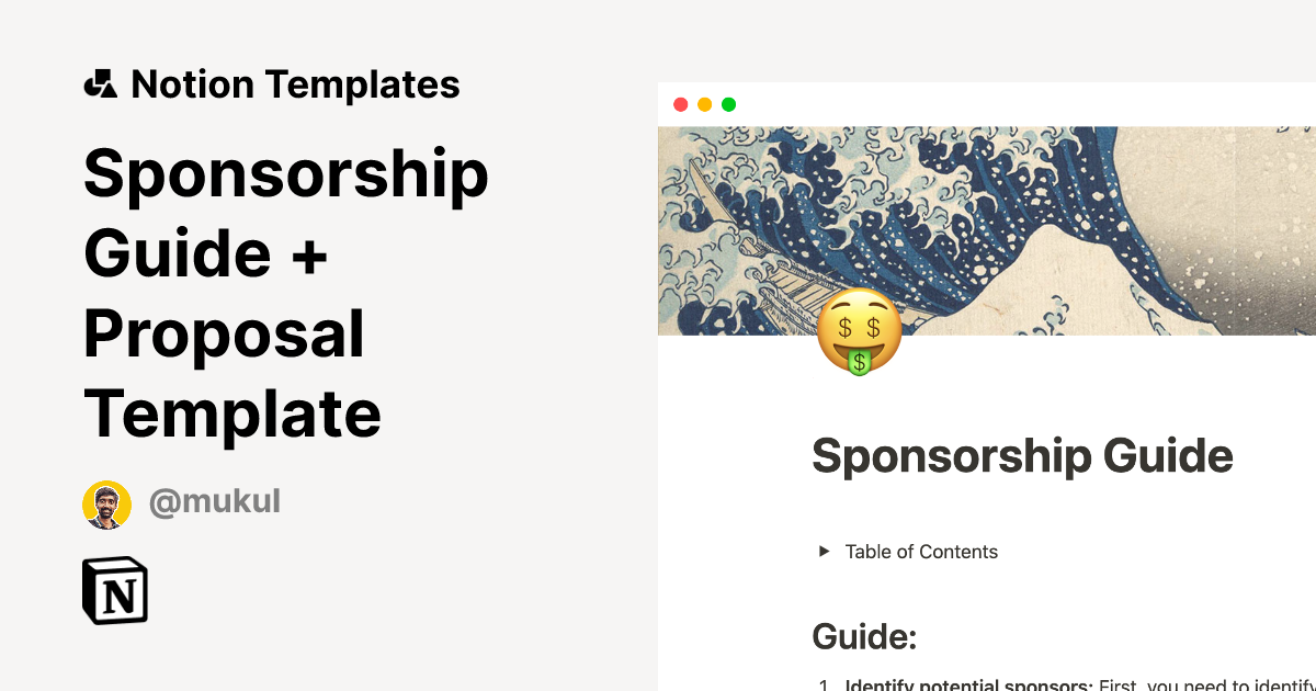 Sponsorship Guide + Proposal Template Template by Mukul | Notion ...