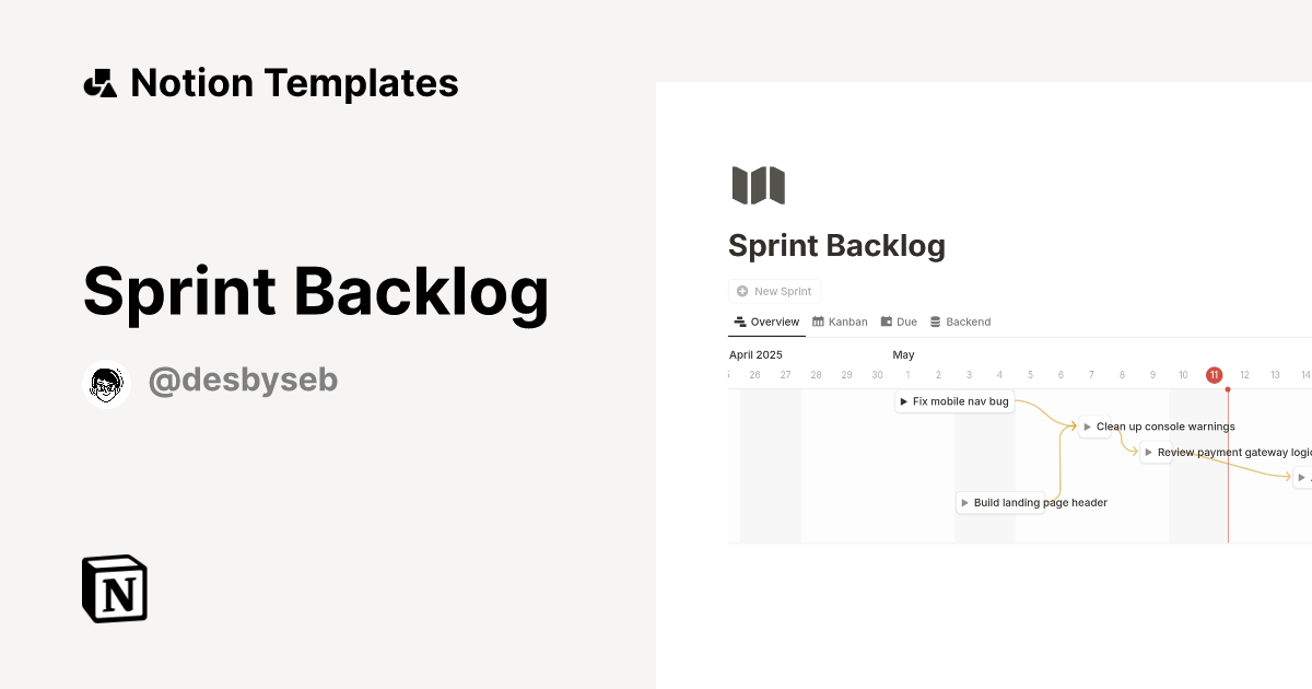 Sprint Backlog Template by desbyseb | Notion Marketplace