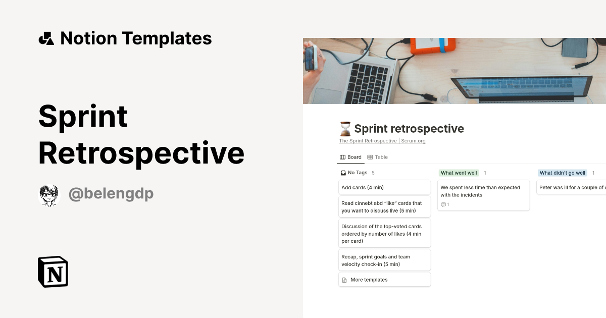 Sprint Retrospective Template by BelenGdP | Notion Marketplace