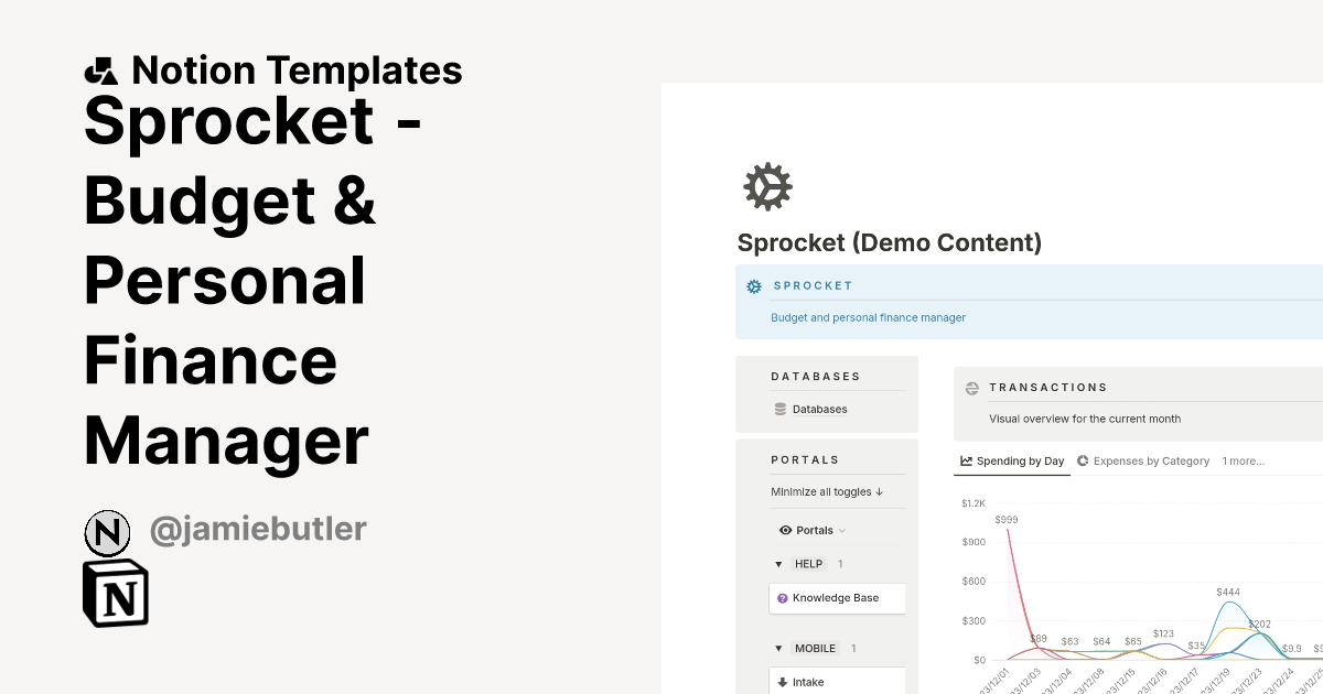 Sprocket - Budget & Personal Finance Manager Template by Jamie Butler ...