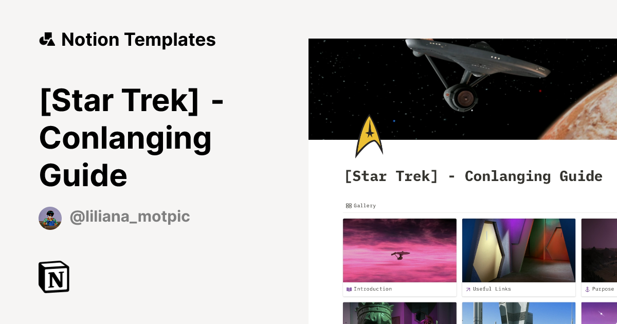[Star Trek] - Conlanging Guide Template | Notion Marketplace
