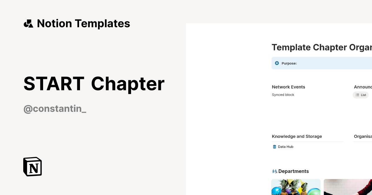 START Chapter Template by Constantin | Notion Marketplace