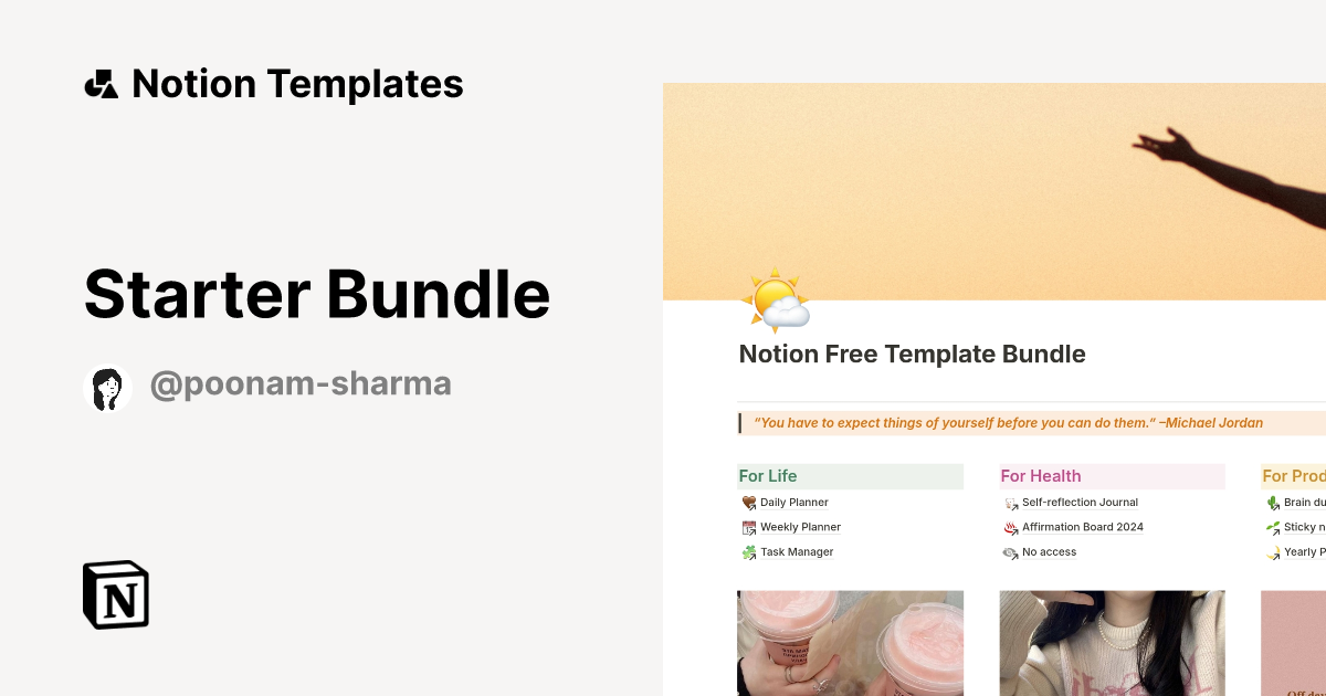 Starter Bundle Template | Notion Marketplace