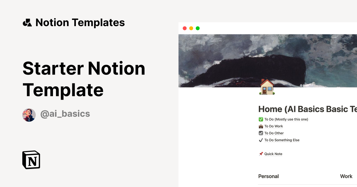 Starter Notion Template Template by AI Basics | Notion Marketplace