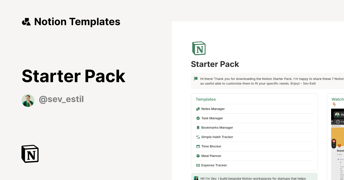 Starter Pack Template Notion Marketplace