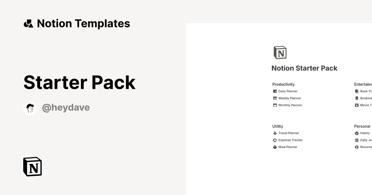 Starter Pack Template | Notion Marketplace