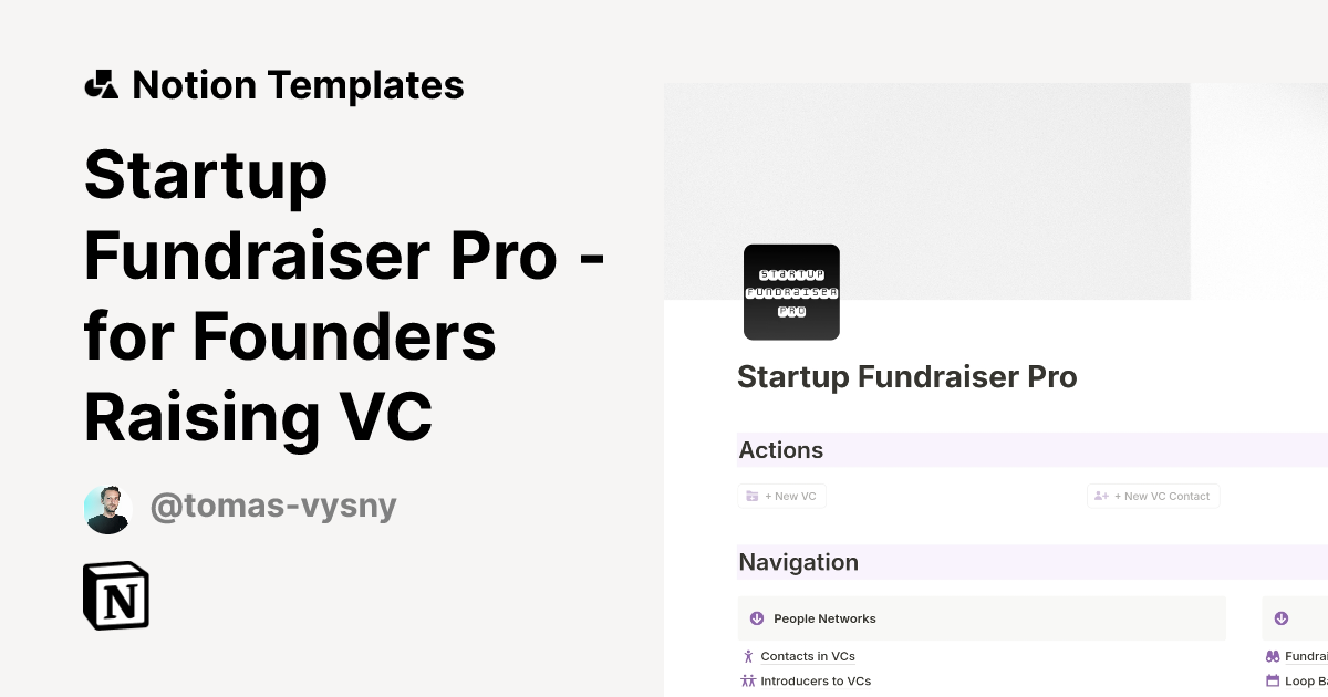Startup Fundraiser Pro - for Founders Raising VC Template by Tomas ...