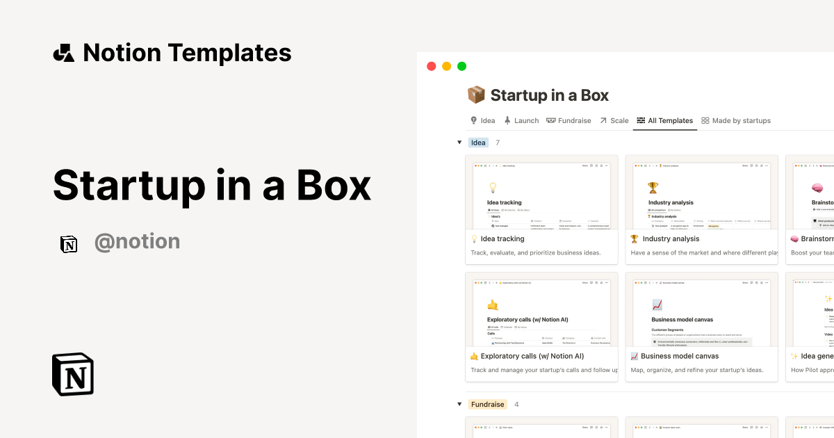 Startup in a Box 2025 Template | Notion Marketplace
