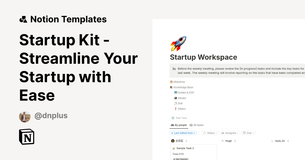 Startup Kit - Streamline Your Startup with Ease Template | Notion ...