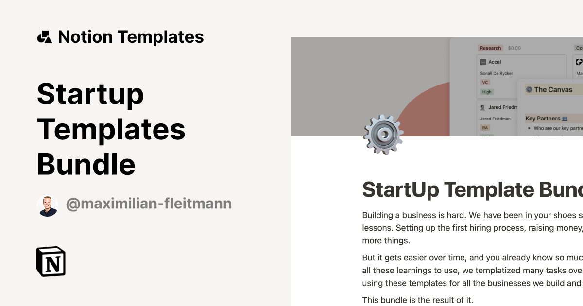 Startup Templates Bundle Template | Notion Marketplace