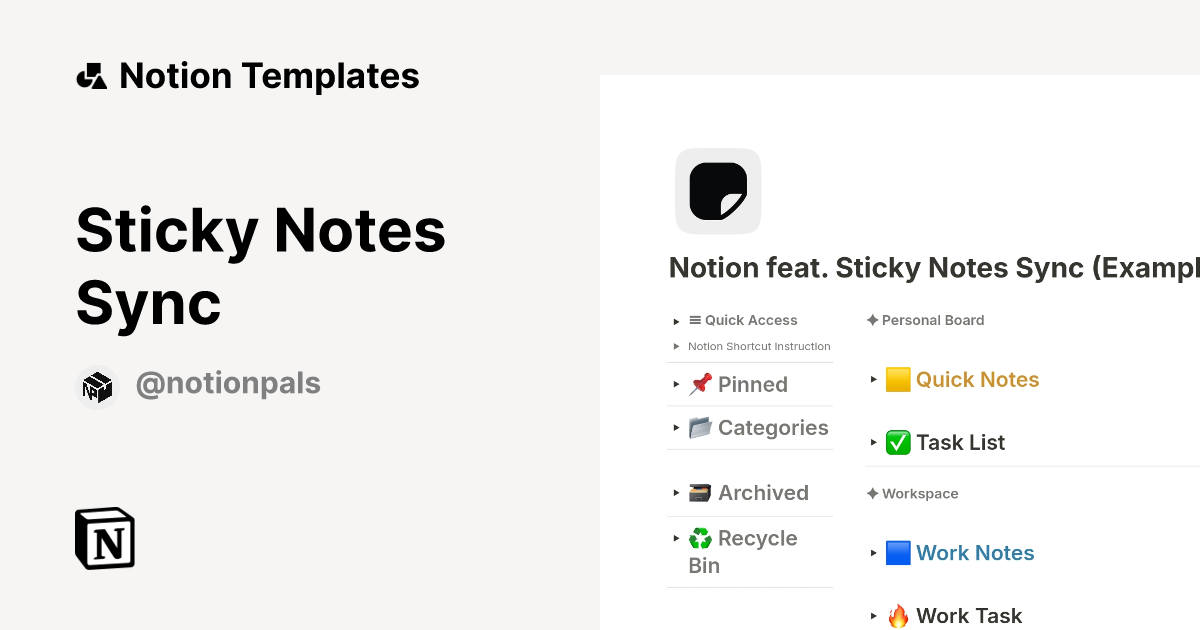 Sticky Notes Sync Template | Notion Marketplace