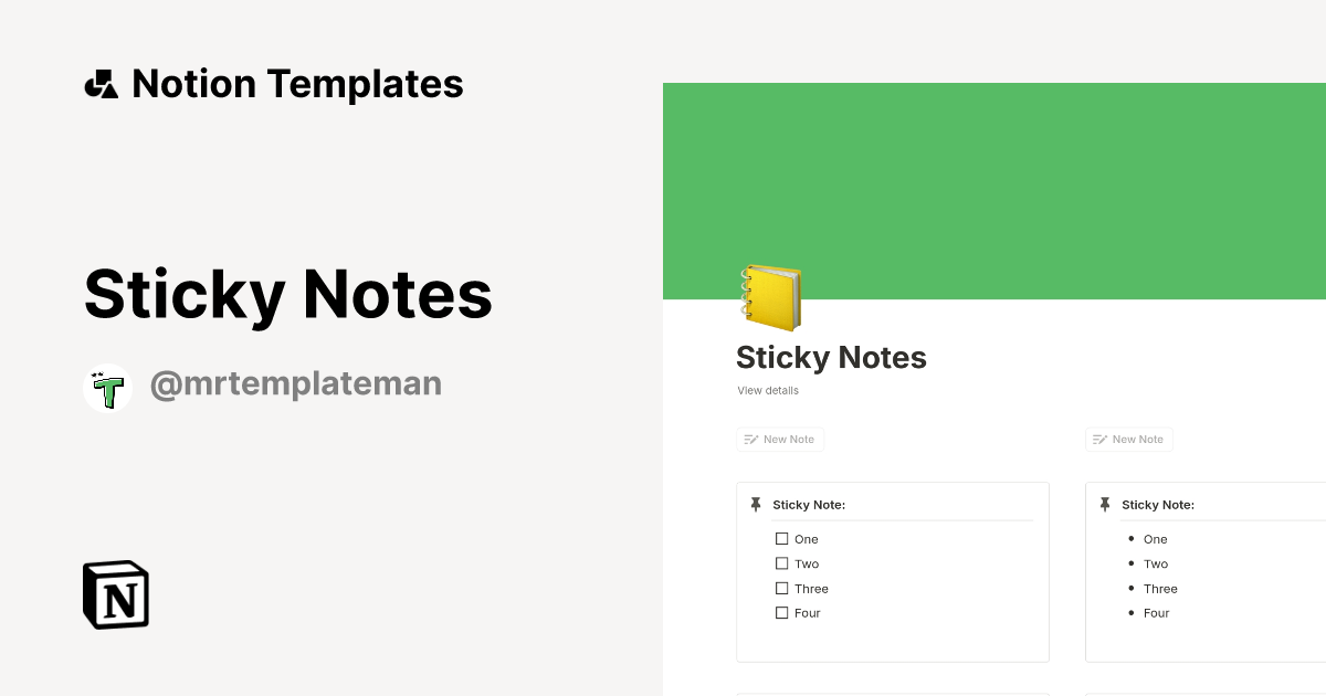 Sticky Notes Template | Notion Marketplace