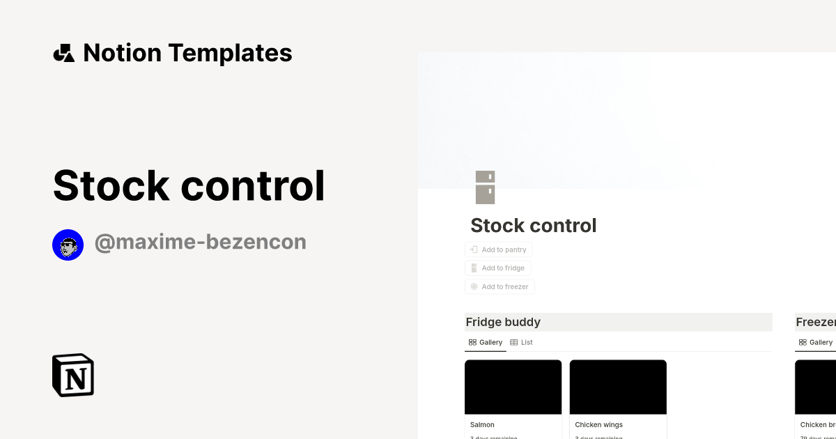 Stock control Template | Notion Marketplace