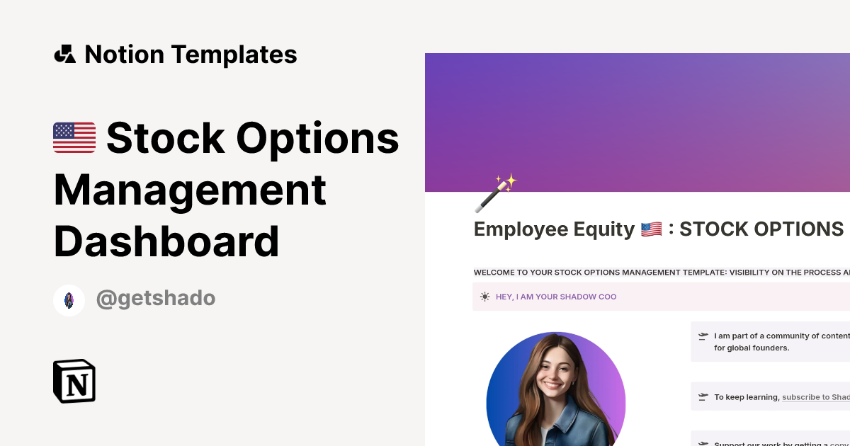 🇺🇸 Stock Options Management Dashboard Template | Notion Marketplace