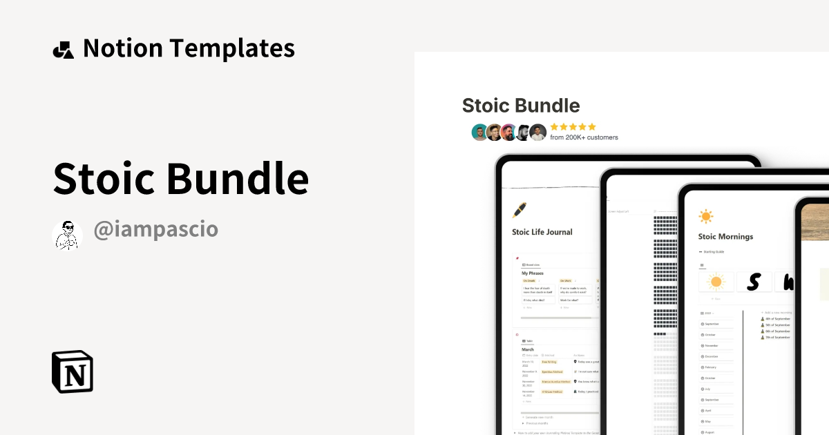 Stoic Bundle Template | Notion Marketplace