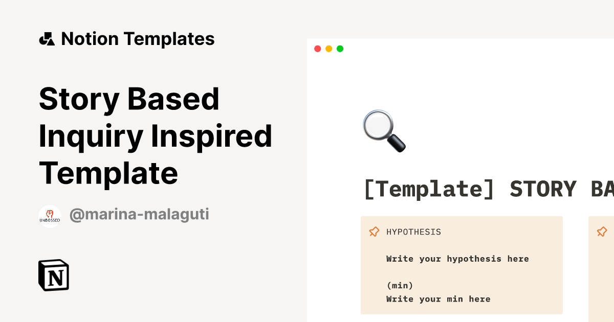 Story Based Inquiry Inspired Template Template by Marina Malaguti ...