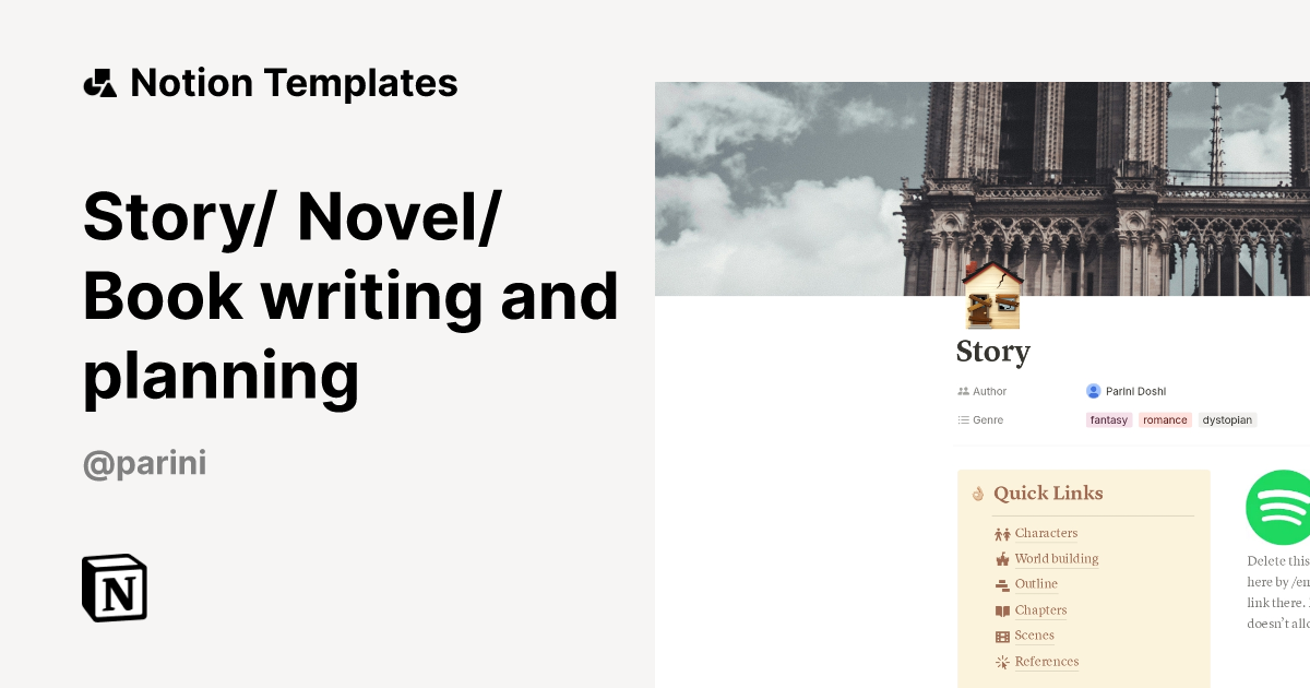 Story/ Novel/ Book writing and planning Template | Notion Marketplace