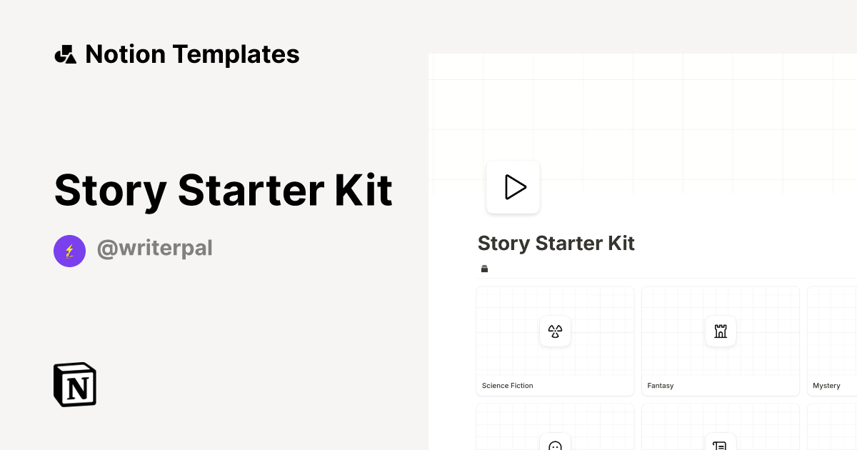 Story Starter Kit Template by writerpal | Notion Marketplace