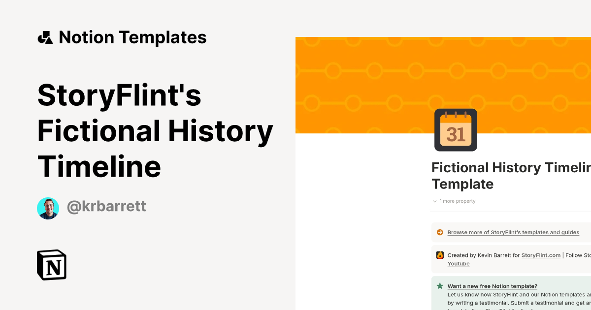 StoryFlint's Fictional History Timeline Template | Notion Marketplace