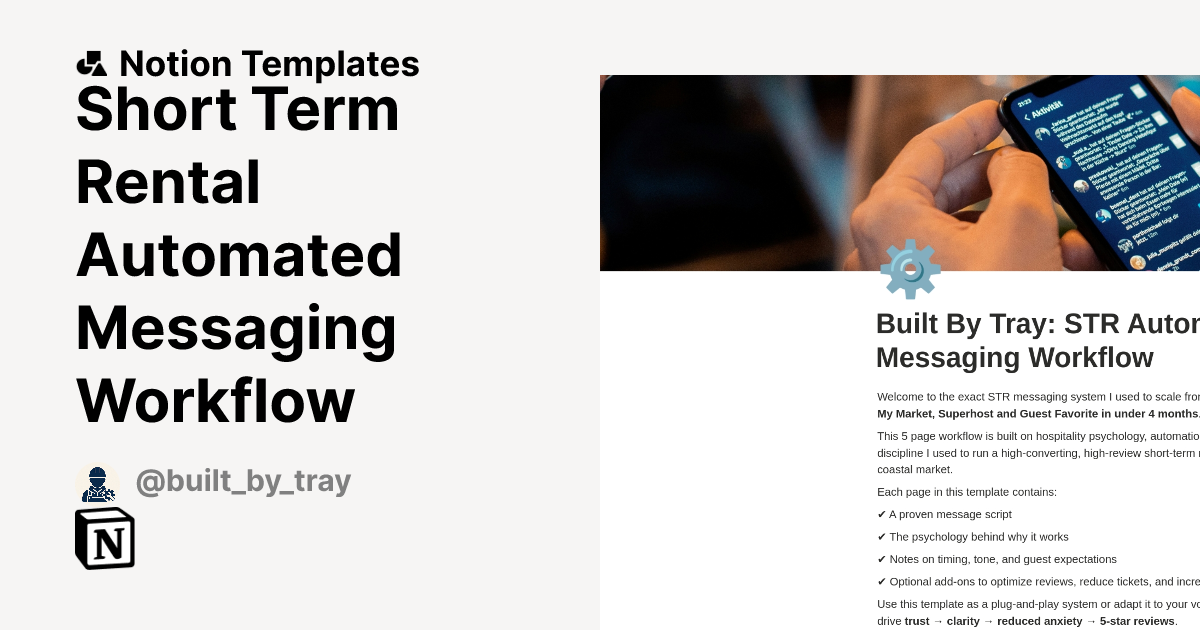 Short Term Rental Automated Messaging Workflow Template by Built By ...