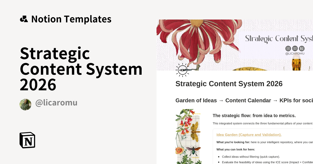 Strategic Content System 2026 Template | Notion Marketplace