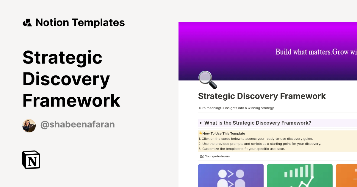 Strategic Discovery Framework Template | Notion Marketplace