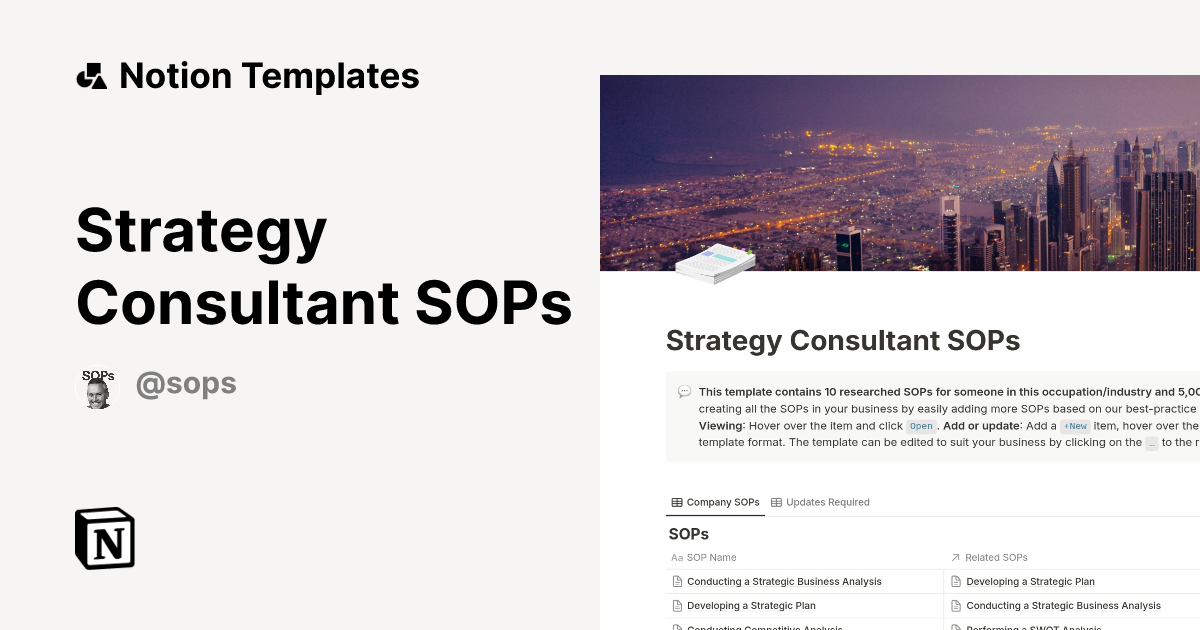 Strategy Consultant SOPs Template | Notion Marketplace