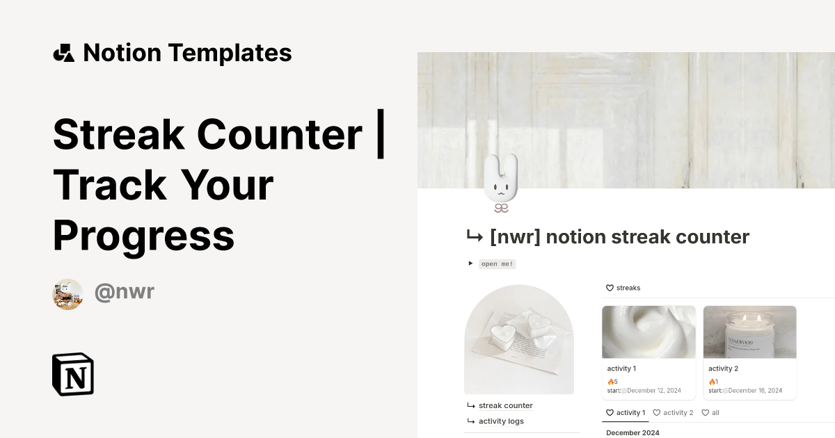 Streak Counter | Track Your Progress Template | Notion Marketplace