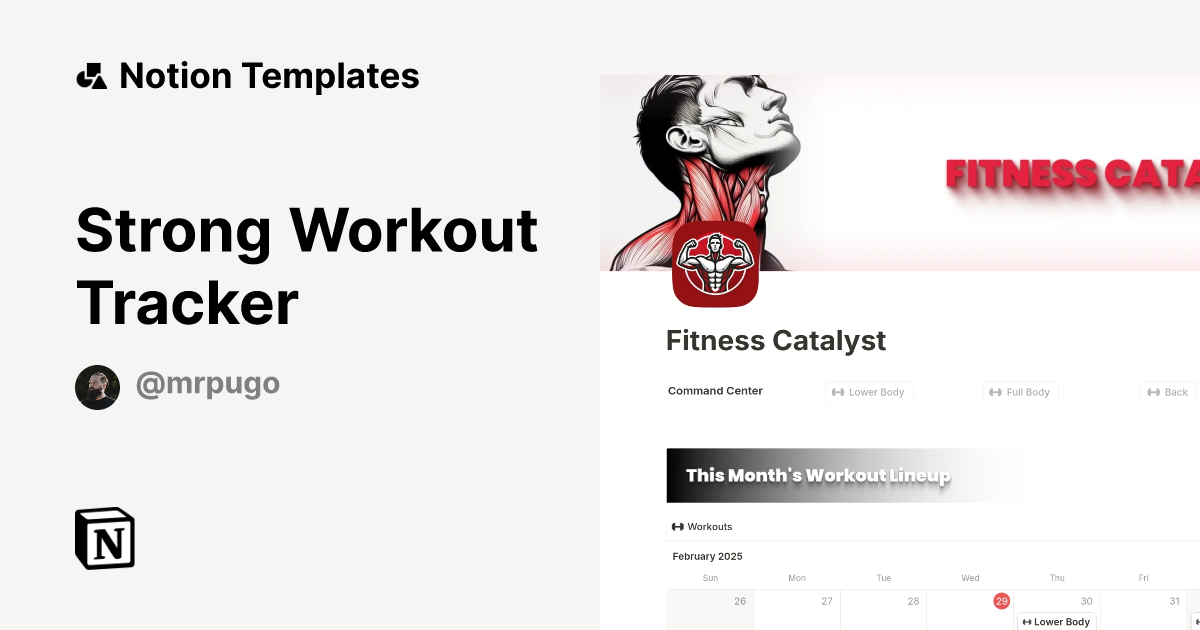 Strong Workout Tracker Template by mrpugo | Notion Marketplace