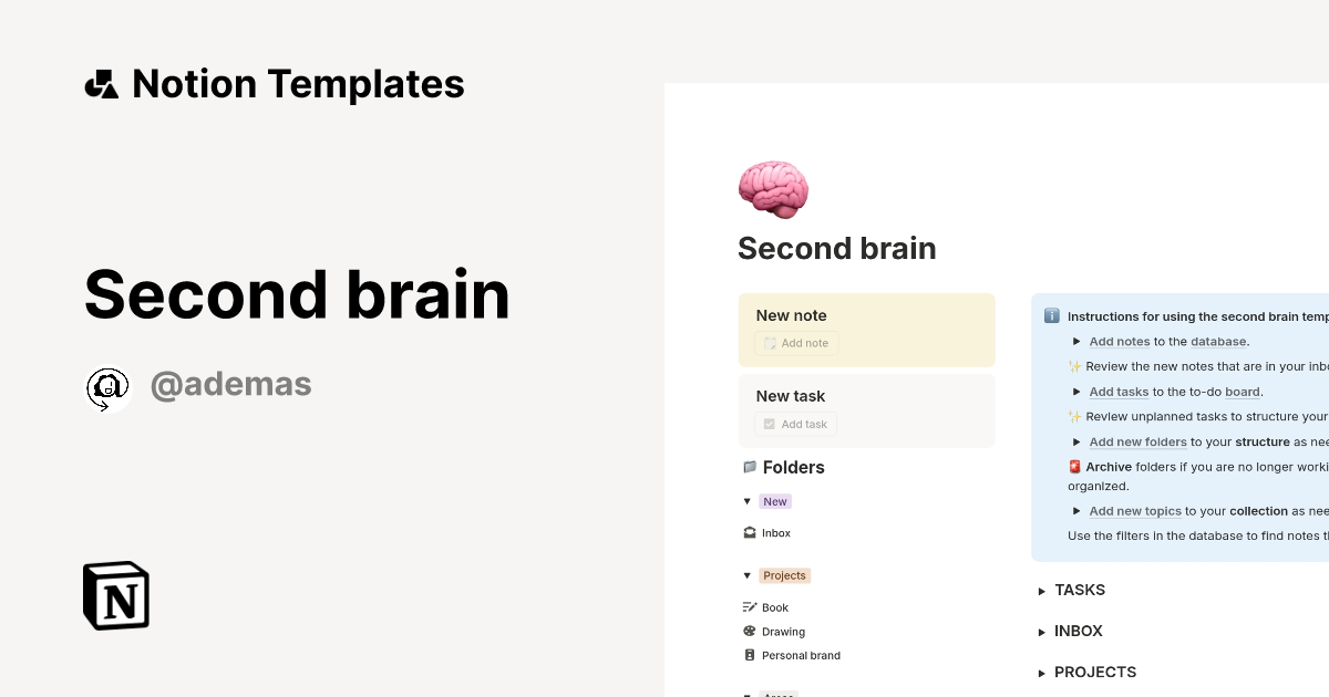Second brain Template | Notion Marketplace