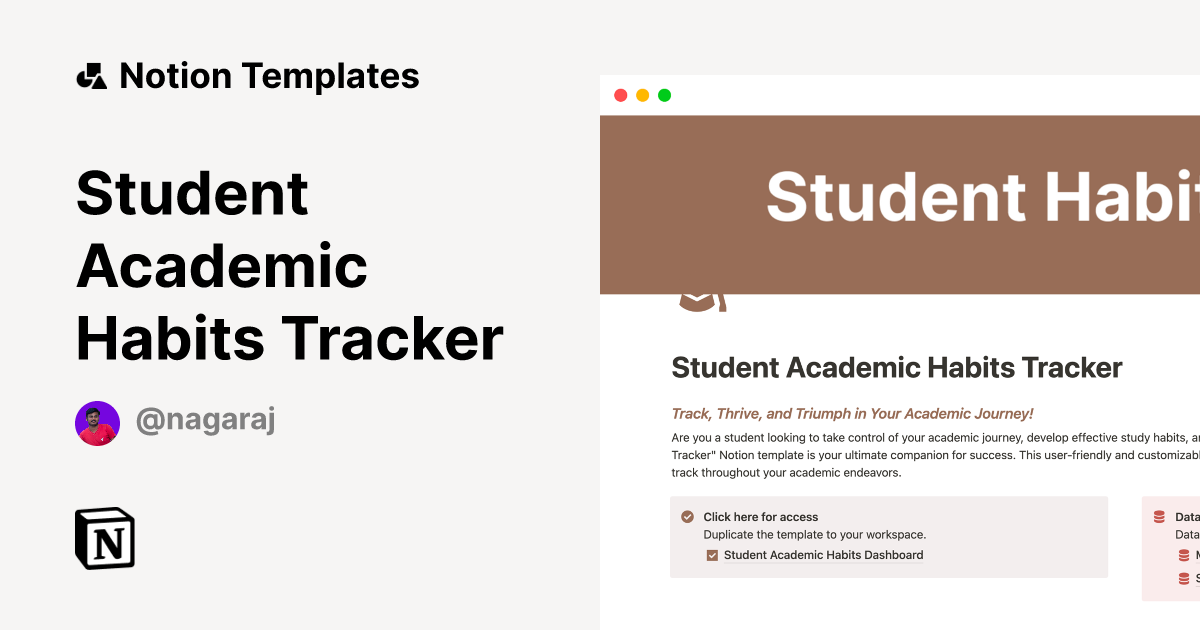 Student Academic Habits Tracker Template | Notion Marketplace