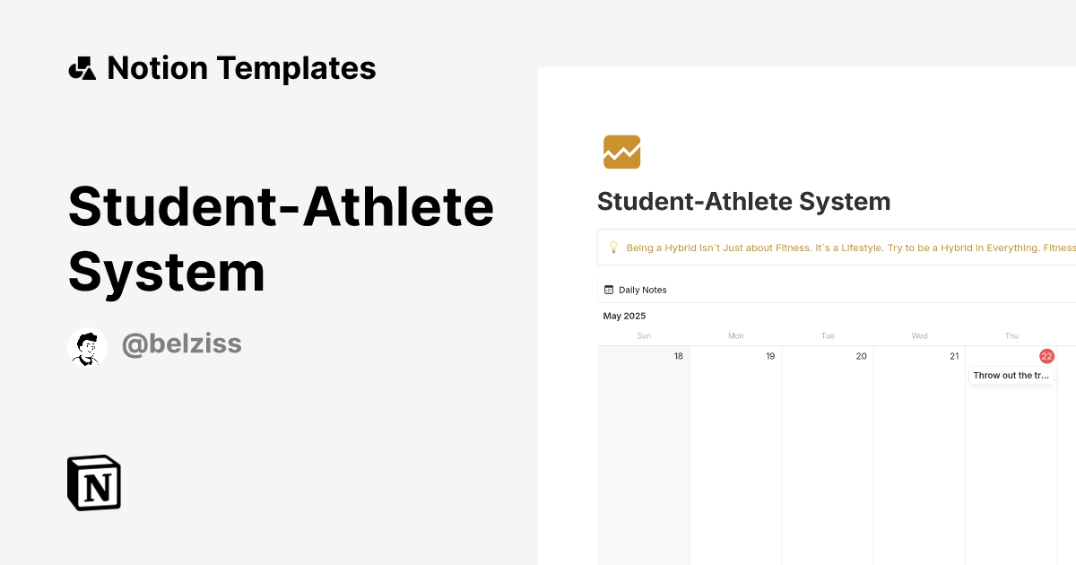 Student-Athlete System Template | Notion Marketplace