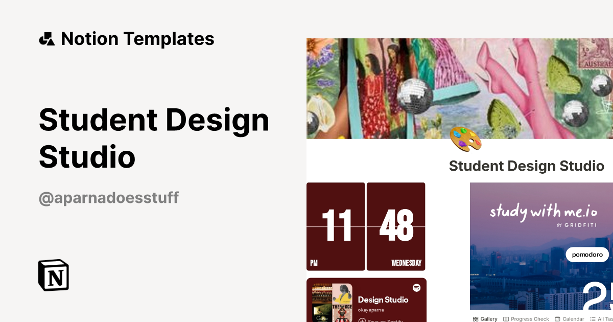 Student Design Studio Template | Notion Marketplace