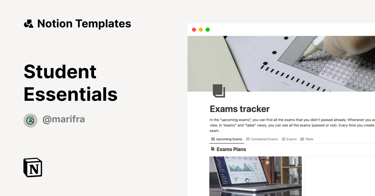 Student Essentials Template by franci | Notion Marketplace