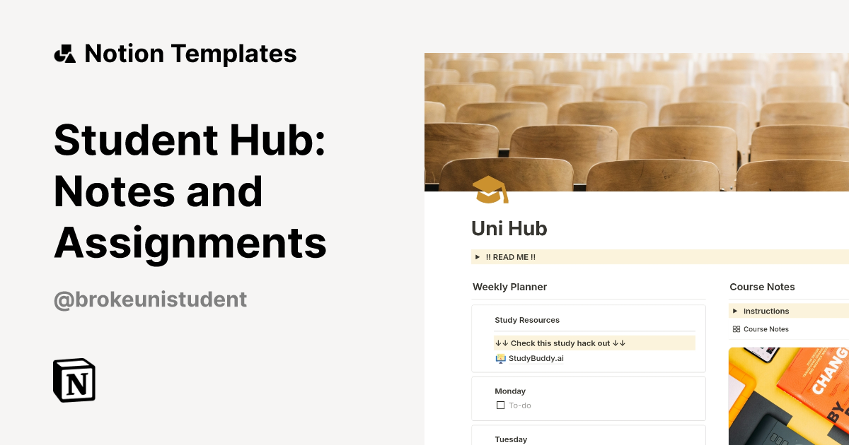 Student Hub: Notes and Assignments Template | Notion Marketplace