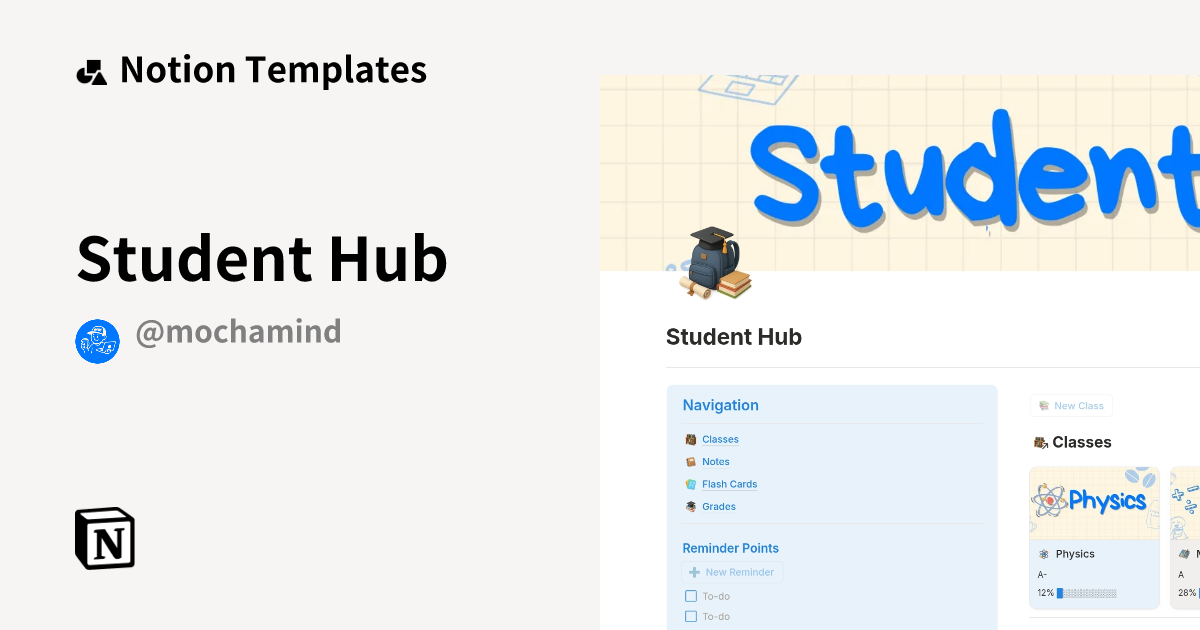 Student Hub Template | Notion Marketplace