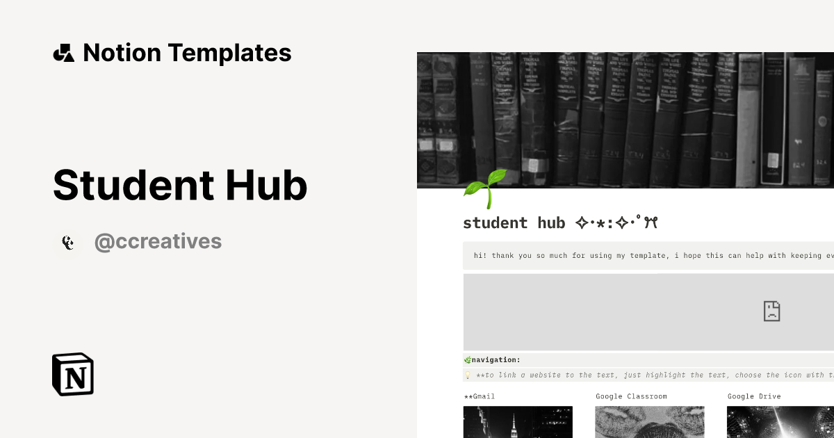 Student Hub Template | Notion Marketplace