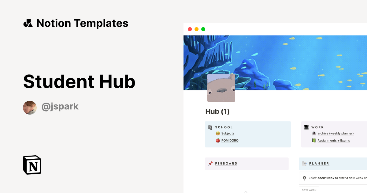 Student Hub Template by Jspark | Notion Marketplace